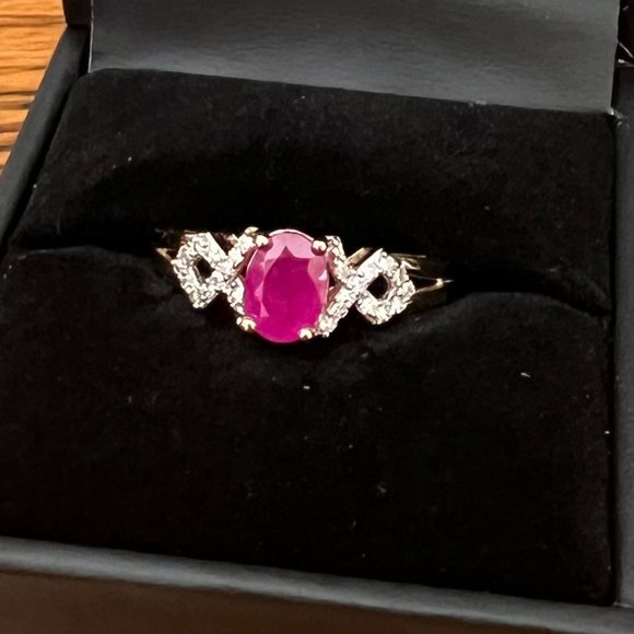 Macy's | Jewelry | Macys Ring Ruby And Diamond Yellow Gold 4k 18 Ct Tw ...